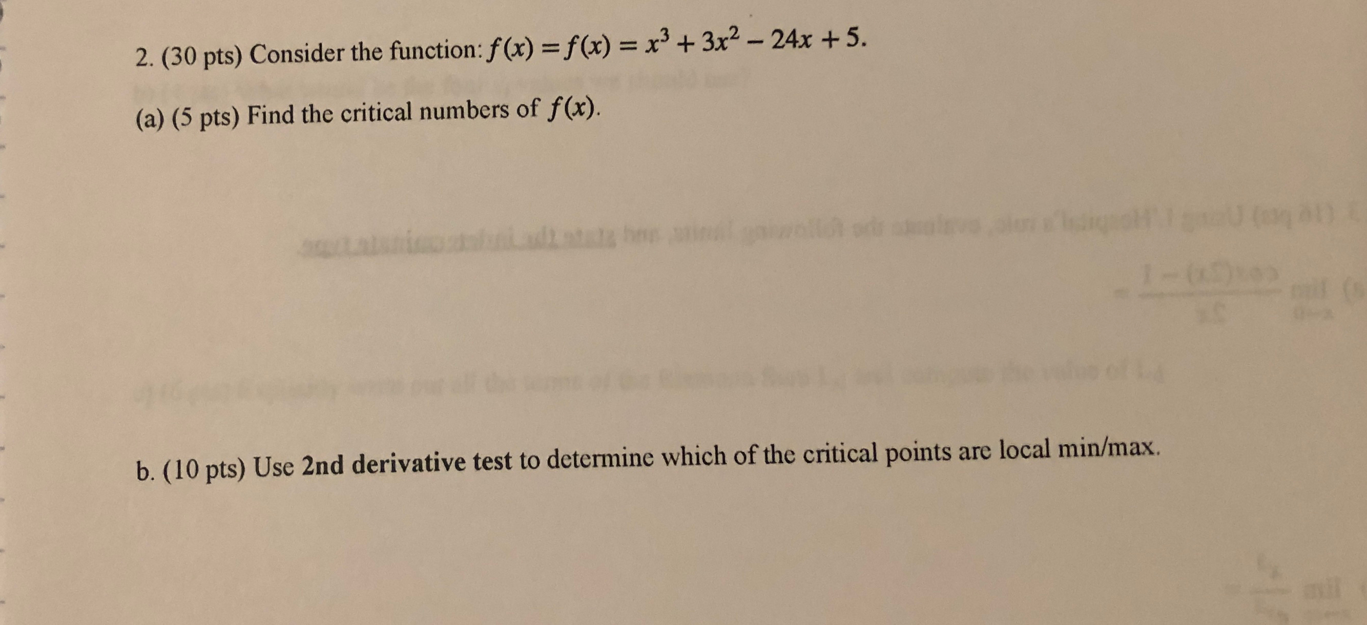 Solved (30 ﻿pts) ﻿Consider the function: | Chegg.com