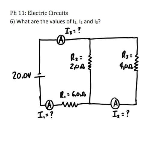 Solved Ph 11: Electric CircuitsWhat are the values of I1,I2 | Chegg.com