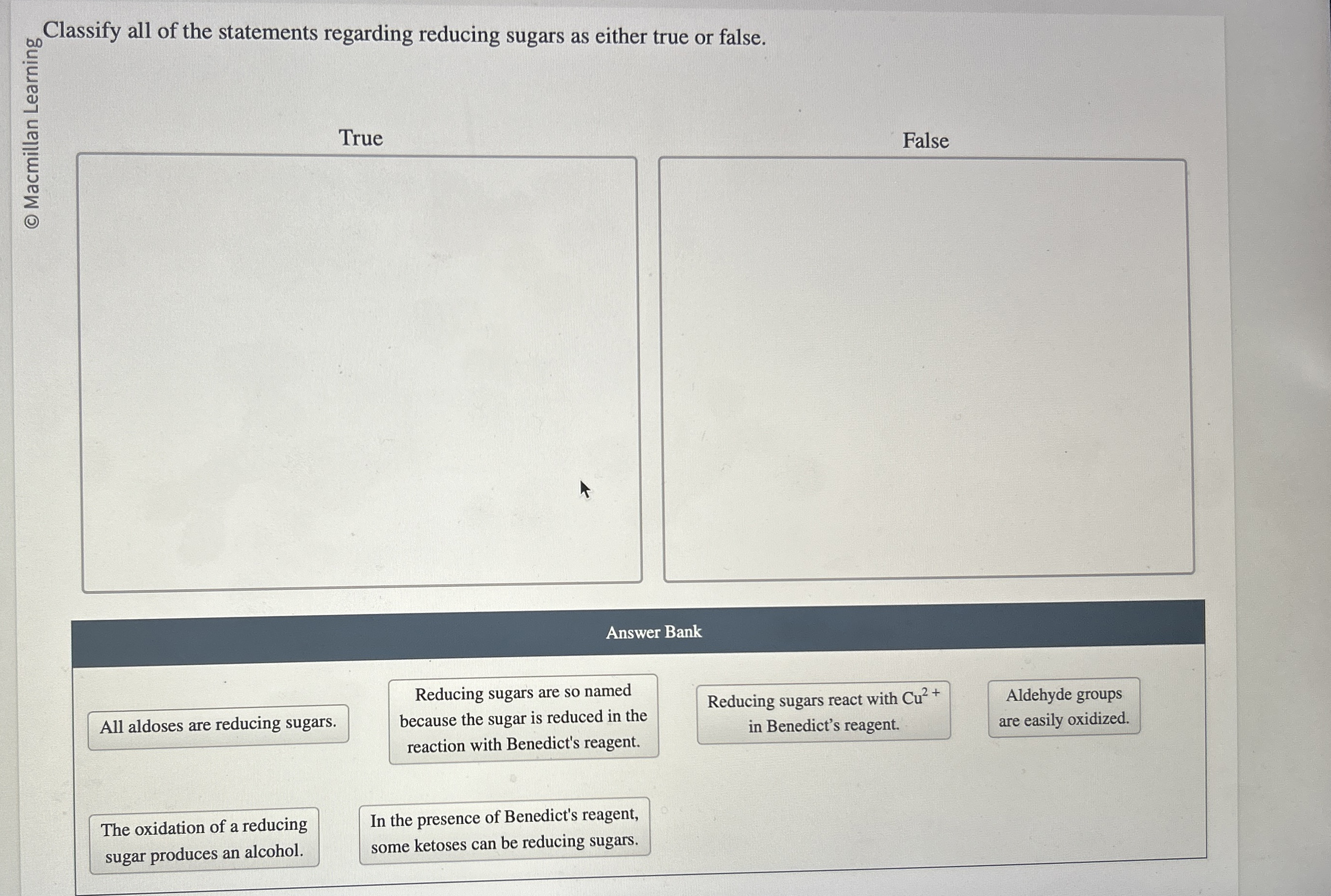 Solved Classify all of the statements regarding reducing | Chegg.com