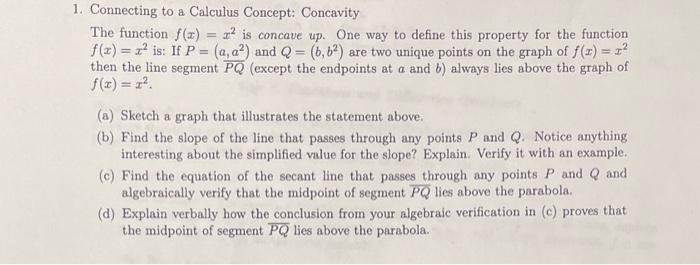 Solved Connecting to a Calculus Concept: Concavity The | Chegg.com