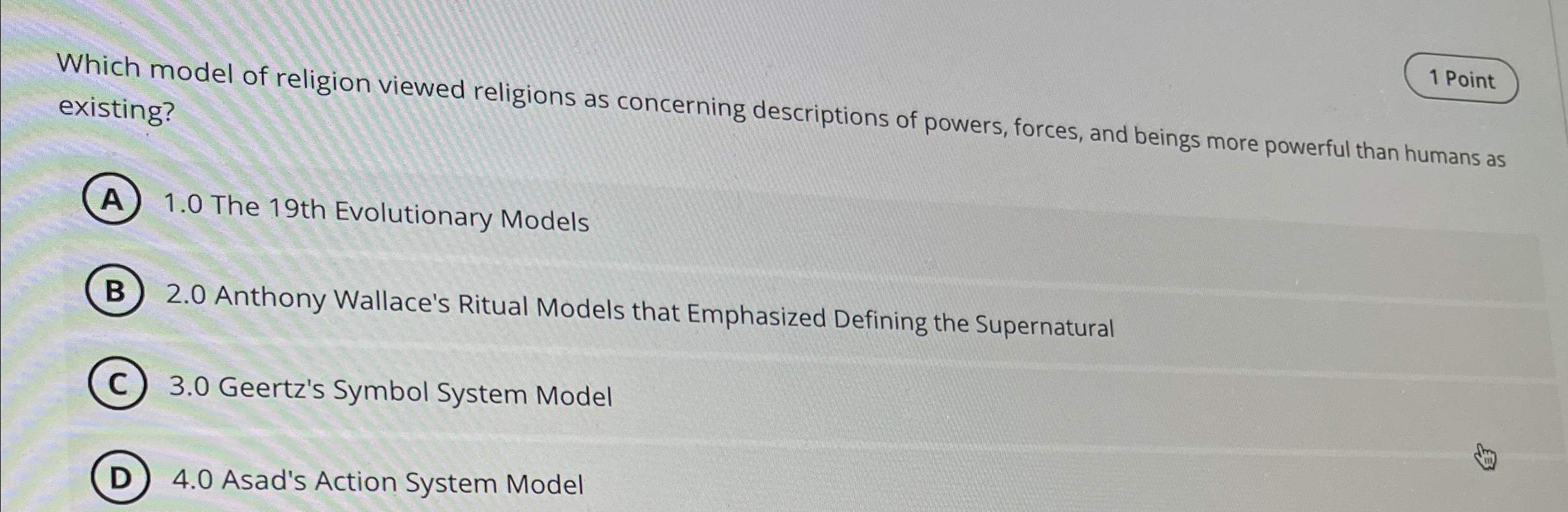 Solved Which model of religion viewed religions as | Chegg.com