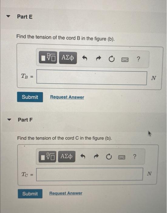 Solved Find the tension in each cord in the figure (Figure | Chegg.com