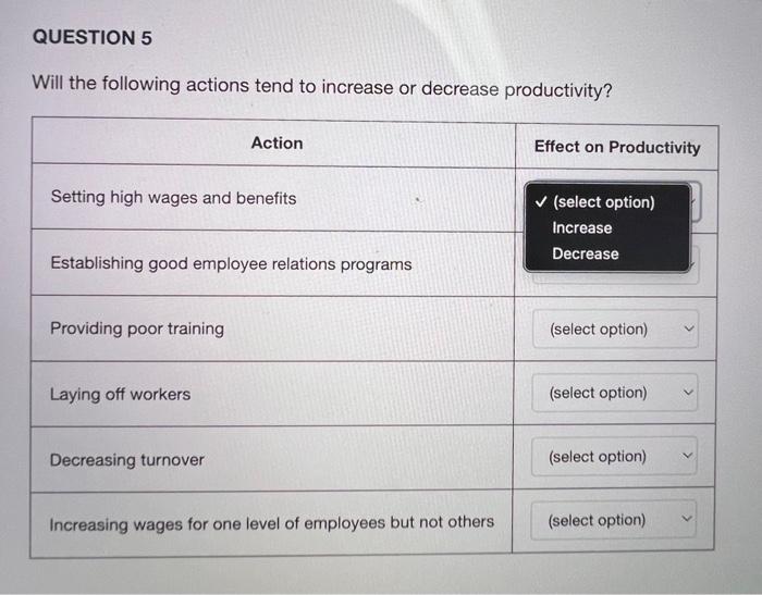 Solved Will the following actions tend to increase or | Chegg.com