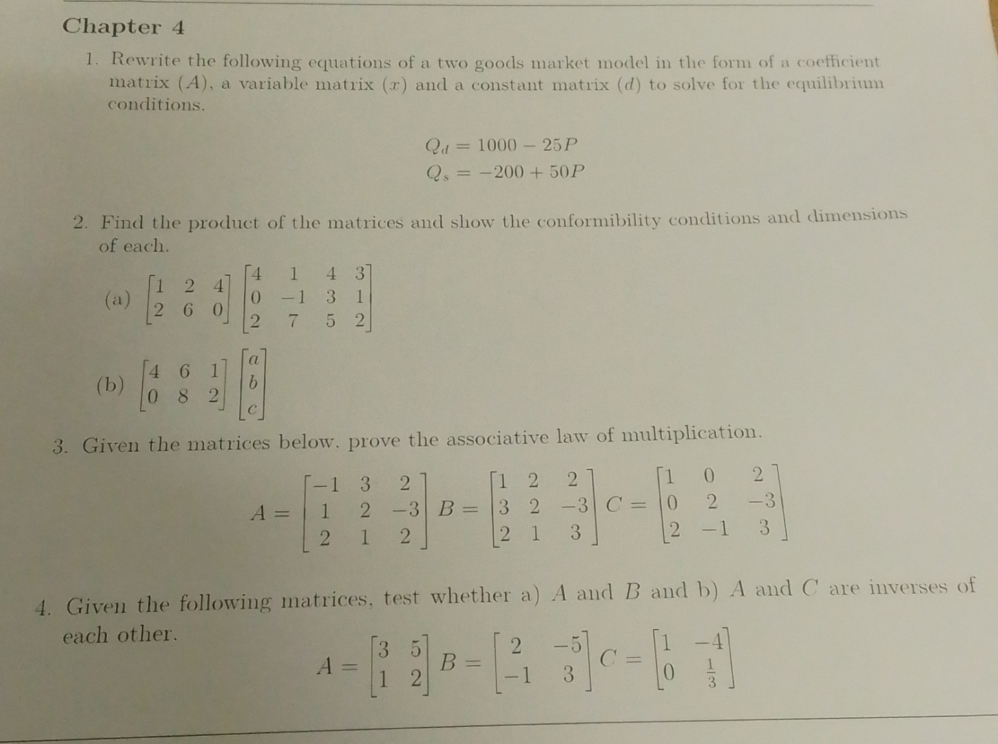 Solved Chapter 4Rewrite the following equations of a two | Chegg.com