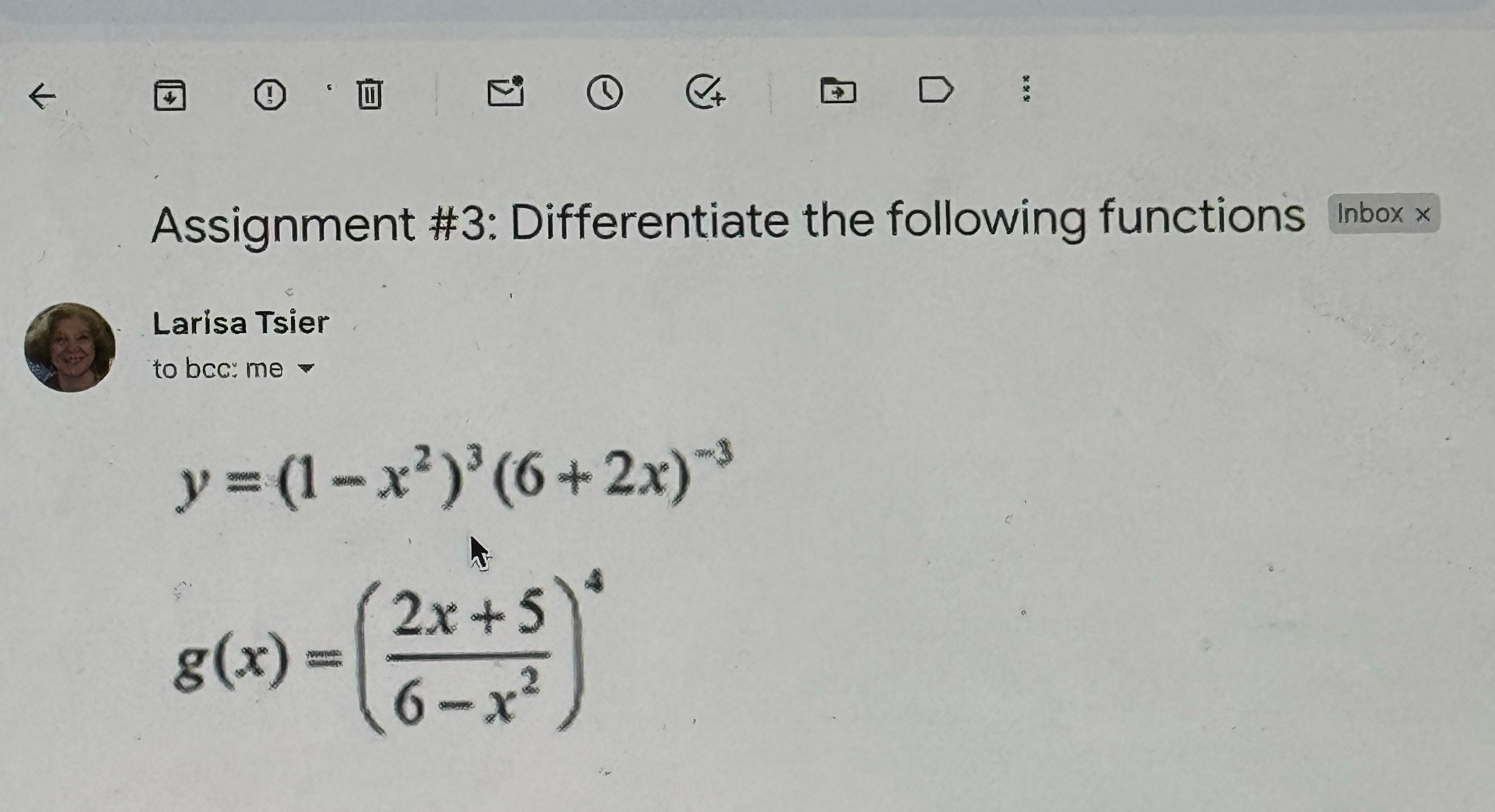 Solved Assignment #3: Differentiate the following functions | Chegg.com