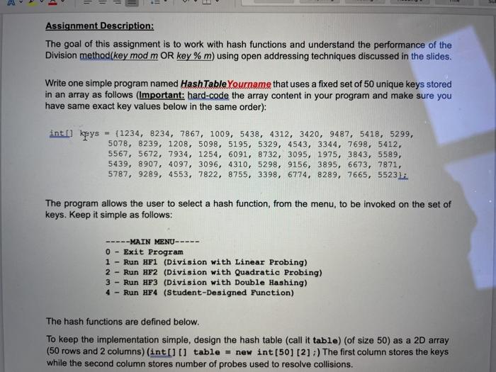 Solved Assignment Description: The goal of this assignment | Chegg.com