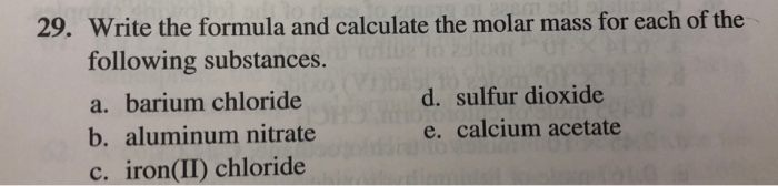 Solved 1. Use the average atomic masses given inside the | Chegg.com