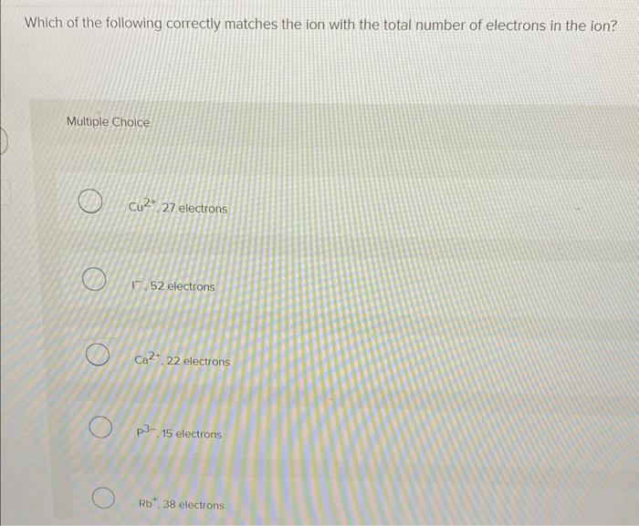 Solved Which of the following correctly matches the ion with | Chegg.com