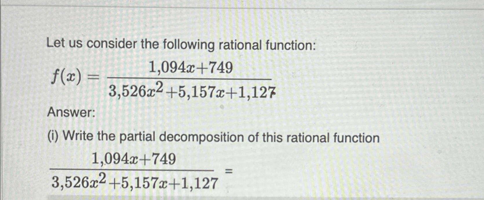 Solved Let us consider the following rational | Chegg.com
