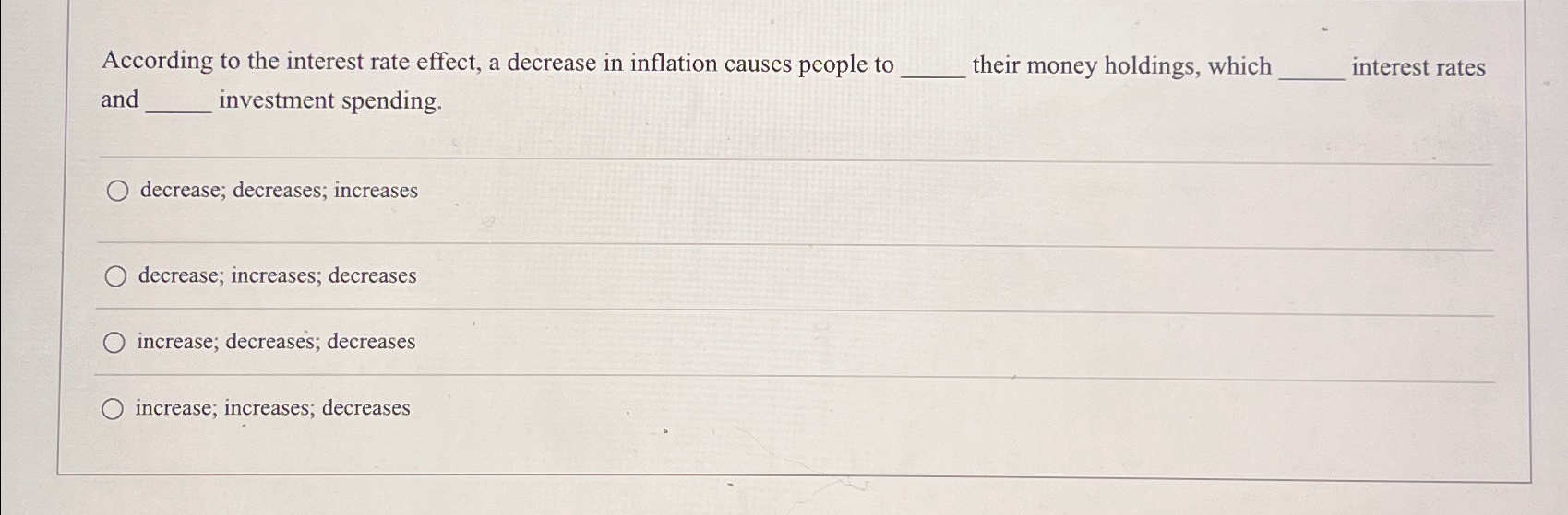 Solved According to the interest rate effect, a decrease in | Chegg.com