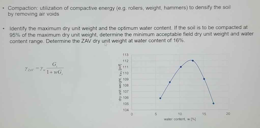 Solved • Compaction: utilization of compactive energy (e.g. | Chegg.com