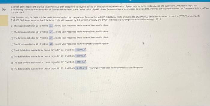 Solved Scanlon plans represent a group-level incentive plan | Chegg.com
