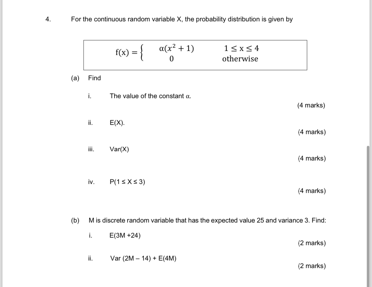Solved For The Continuous Random Variable X ﻿the 8844