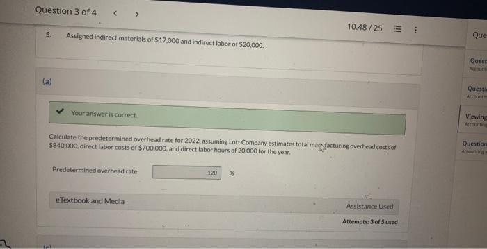 Solved Lott Company uses a job order cost system and applies | Chegg.com