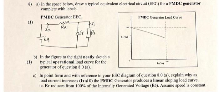 Solved 8) a) In the space below, draw a typical equivalent | Chegg.com