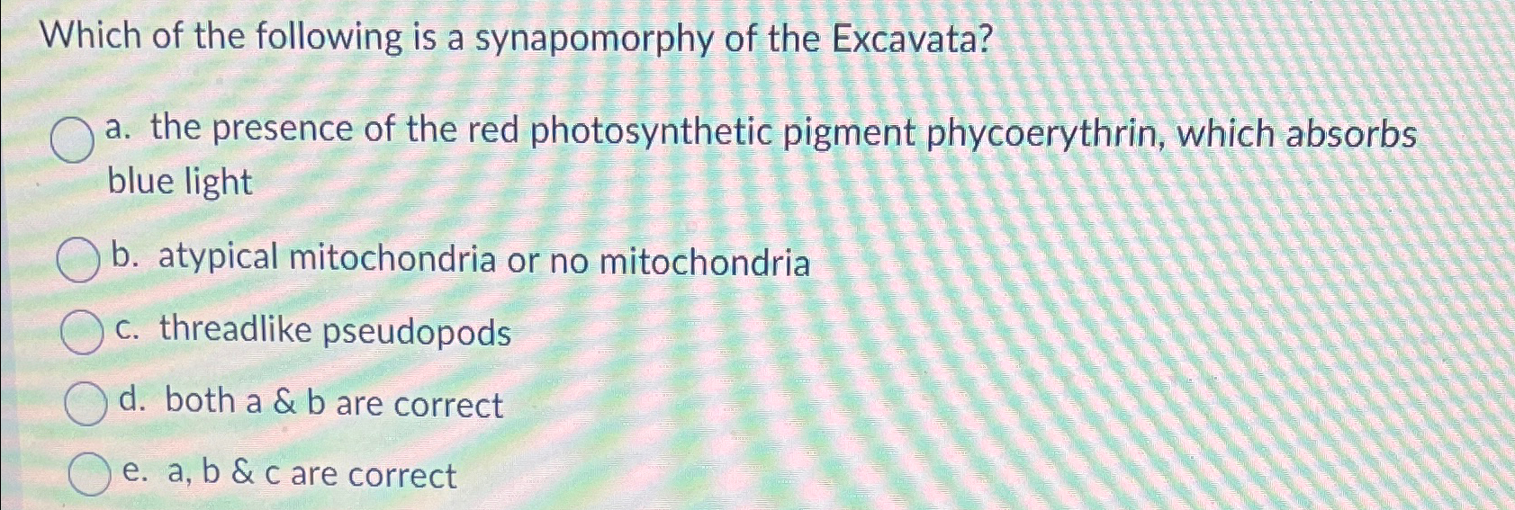 Solved Which of the following is a synapomorphy of the | Chegg.com