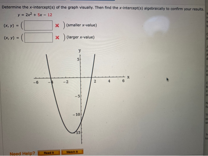 Solved Determine the x-intercept(s) of the graph visually. | Chegg.com