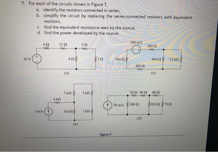 Solved 7. For each of the circuits shown in Figure 7, a. | Chegg.com