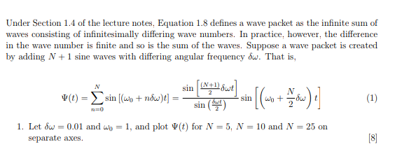 Solved Under Section 1.4 of the lecture notes, Equation 1.8 | Chegg.com