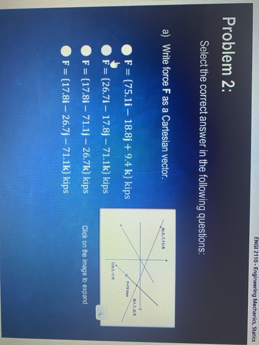 Solved ENGI 2110 - Engineering Mechanics, Statics Problem 2: | Chegg.com