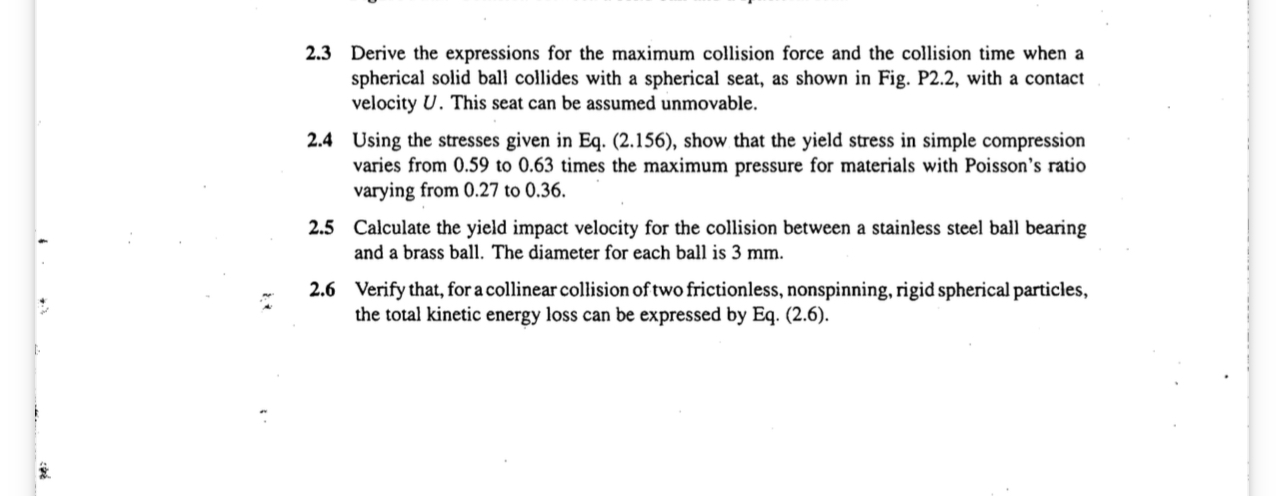 Solved 2.3 ﻿Derive the expressions for the maximum collision | Chegg.com