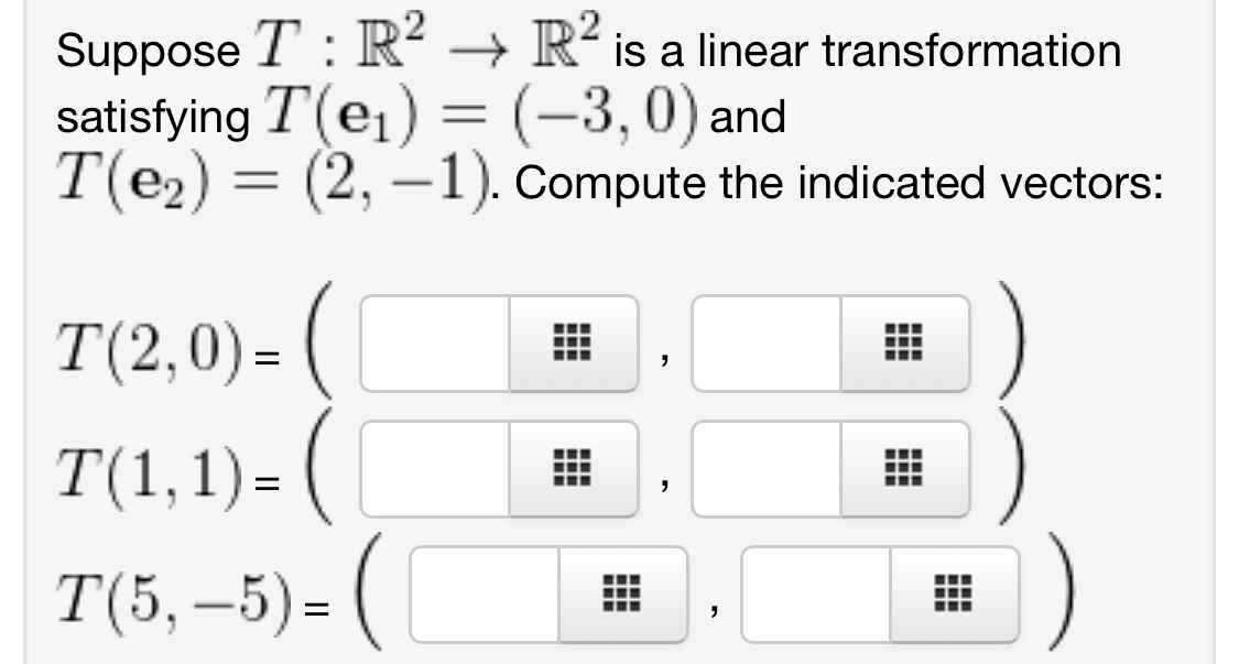 Solved Suppose T:R2→R2 is a linear transformation | Chegg.com Solved Suppose T:R2→R2 is a linear transformation | Chegg.com