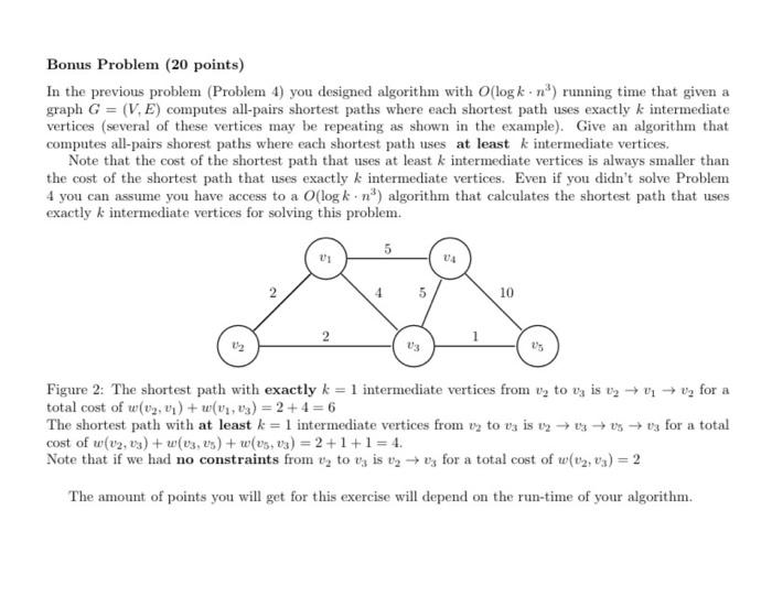 Solved Bonus Problem (20 points) In the previous problem | Chegg.com