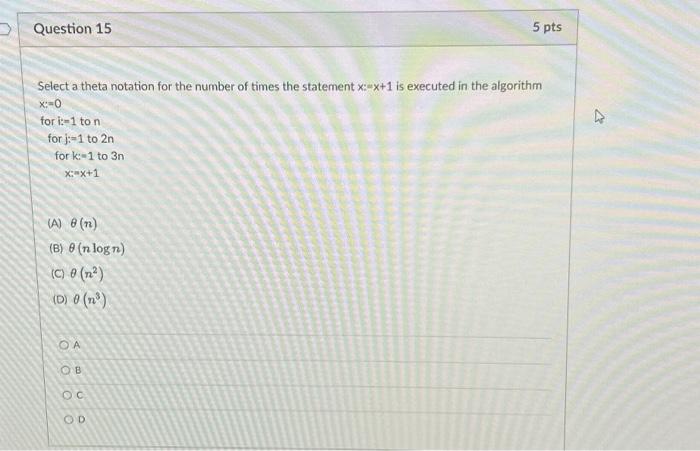 Solved Select a theta notation for the number of times the | Chegg.com
