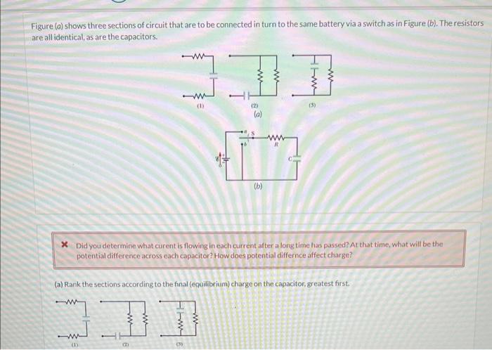 Solved Figure (a) shows three sections of circuit that are | Chegg.com