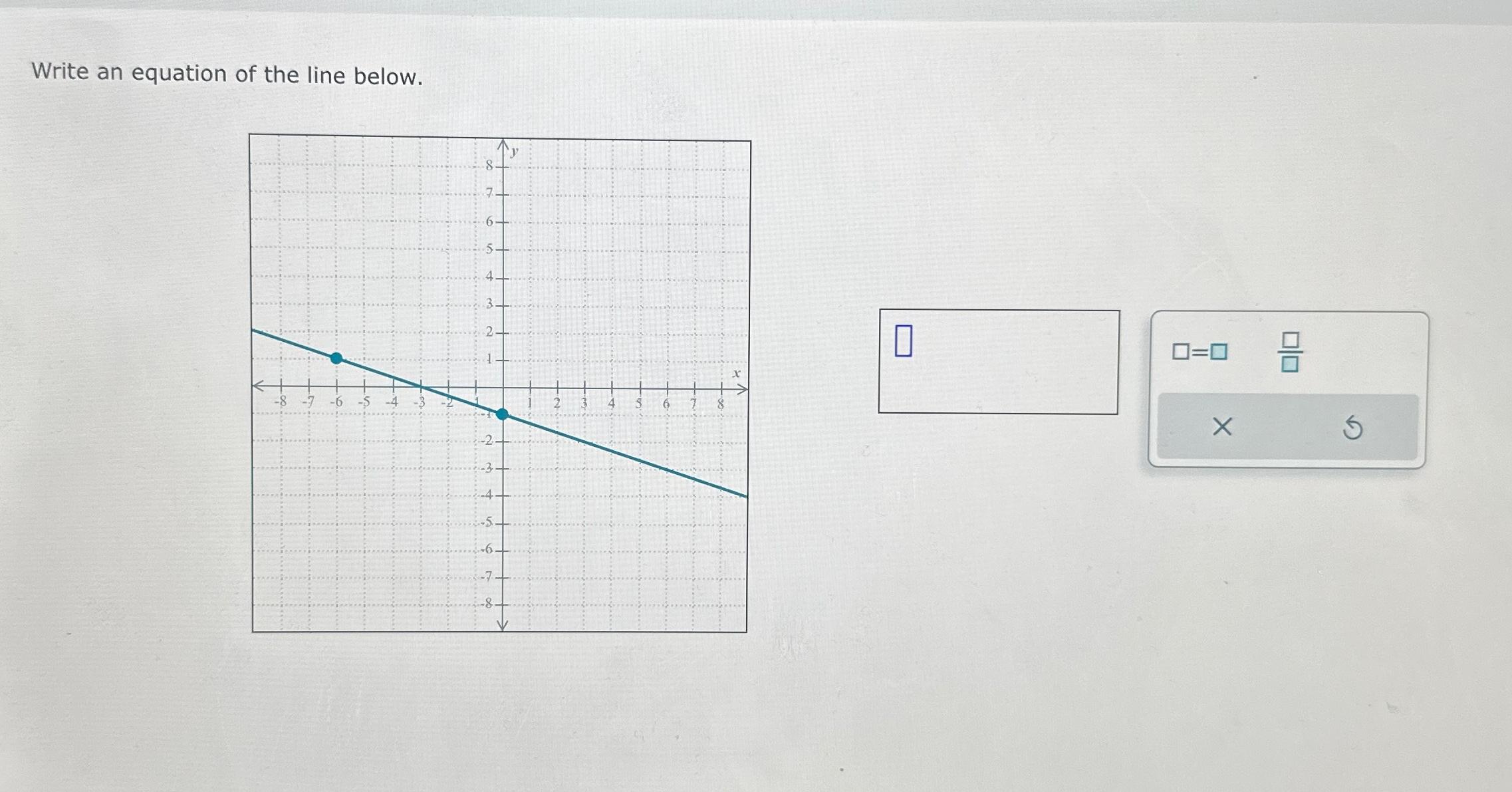 Solved Write an equation of the line below. | Chegg.com