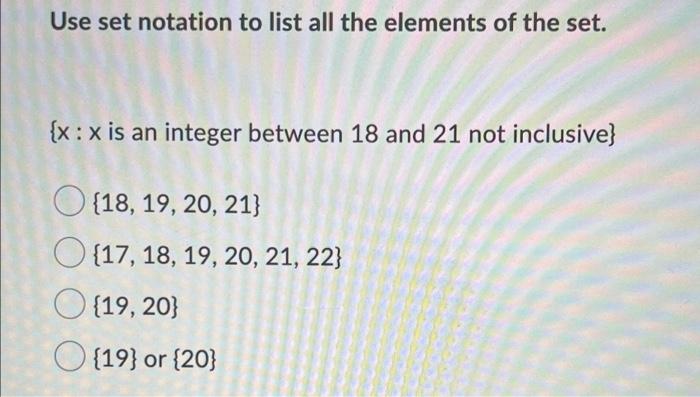 Solved Use set notation to list all the elements of the set. | Chegg.com