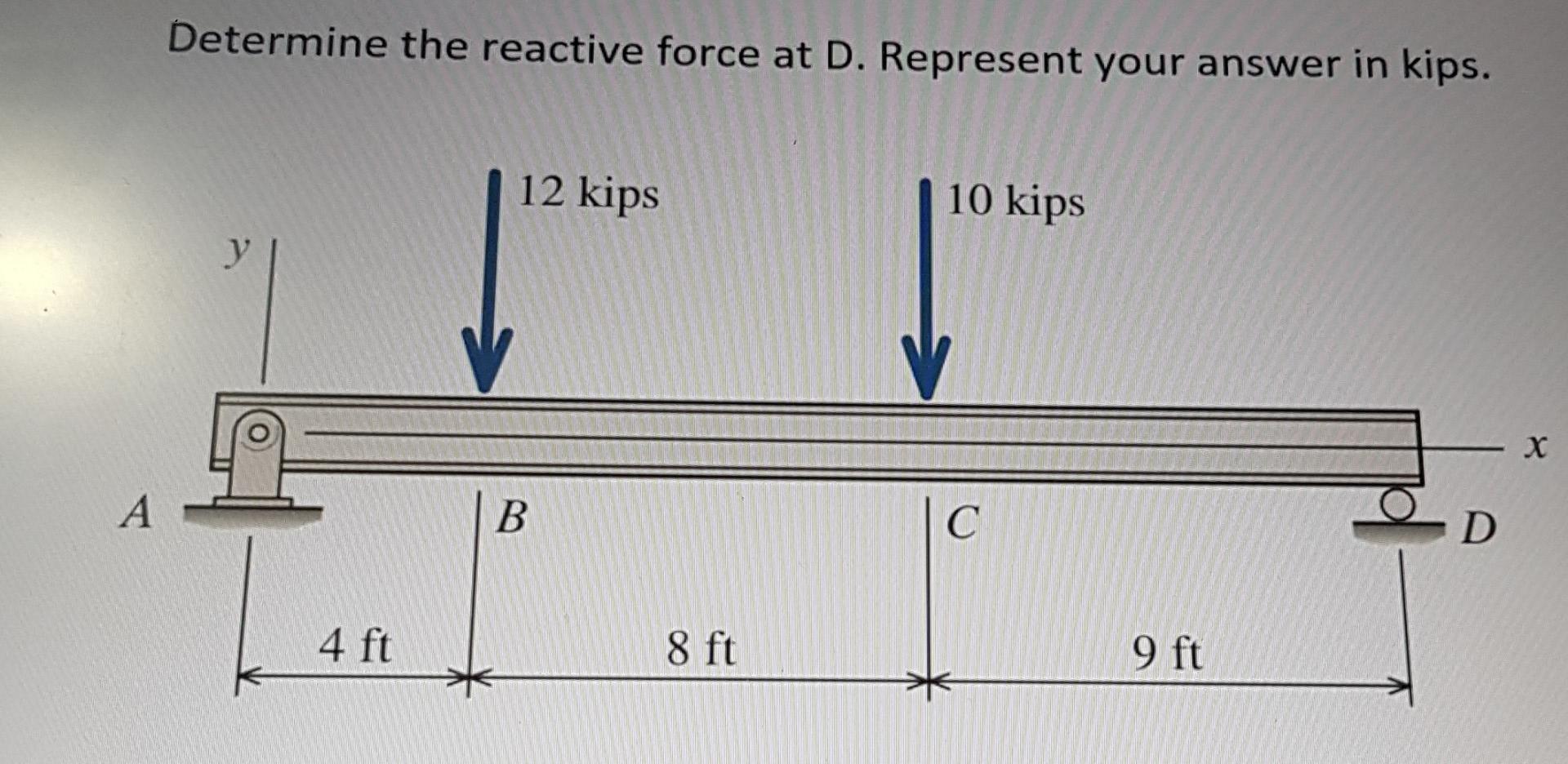 Solved Determine the reactive force at D. Represent your | Chegg.com
