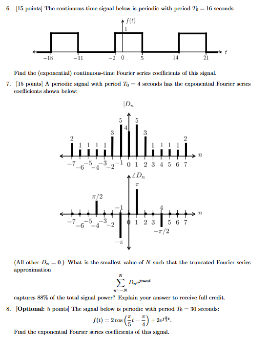Solved [15 ﻿points] ﻿The continuous-time signal below is | Chegg.com