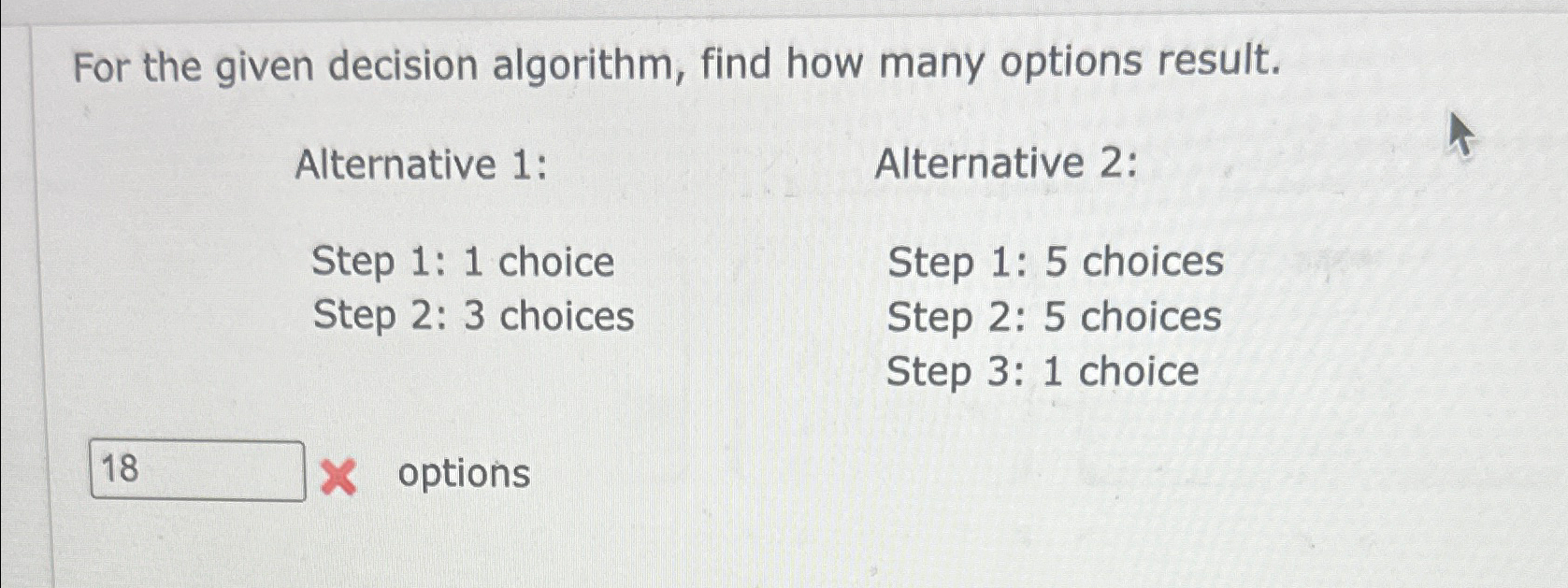 Solved For the given decision algorithm, find how many | Chegg.com