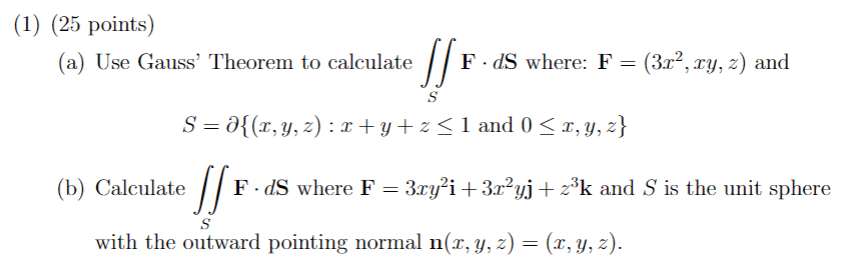 Solved gauss theorem for both | Chegg.com