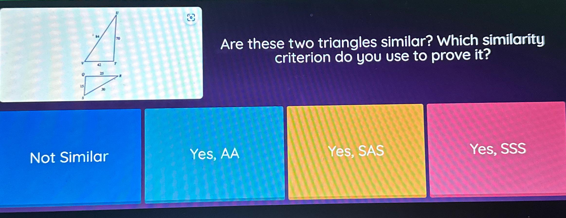 Solved Are these two triangles similar? Which similarity | Chegg.com