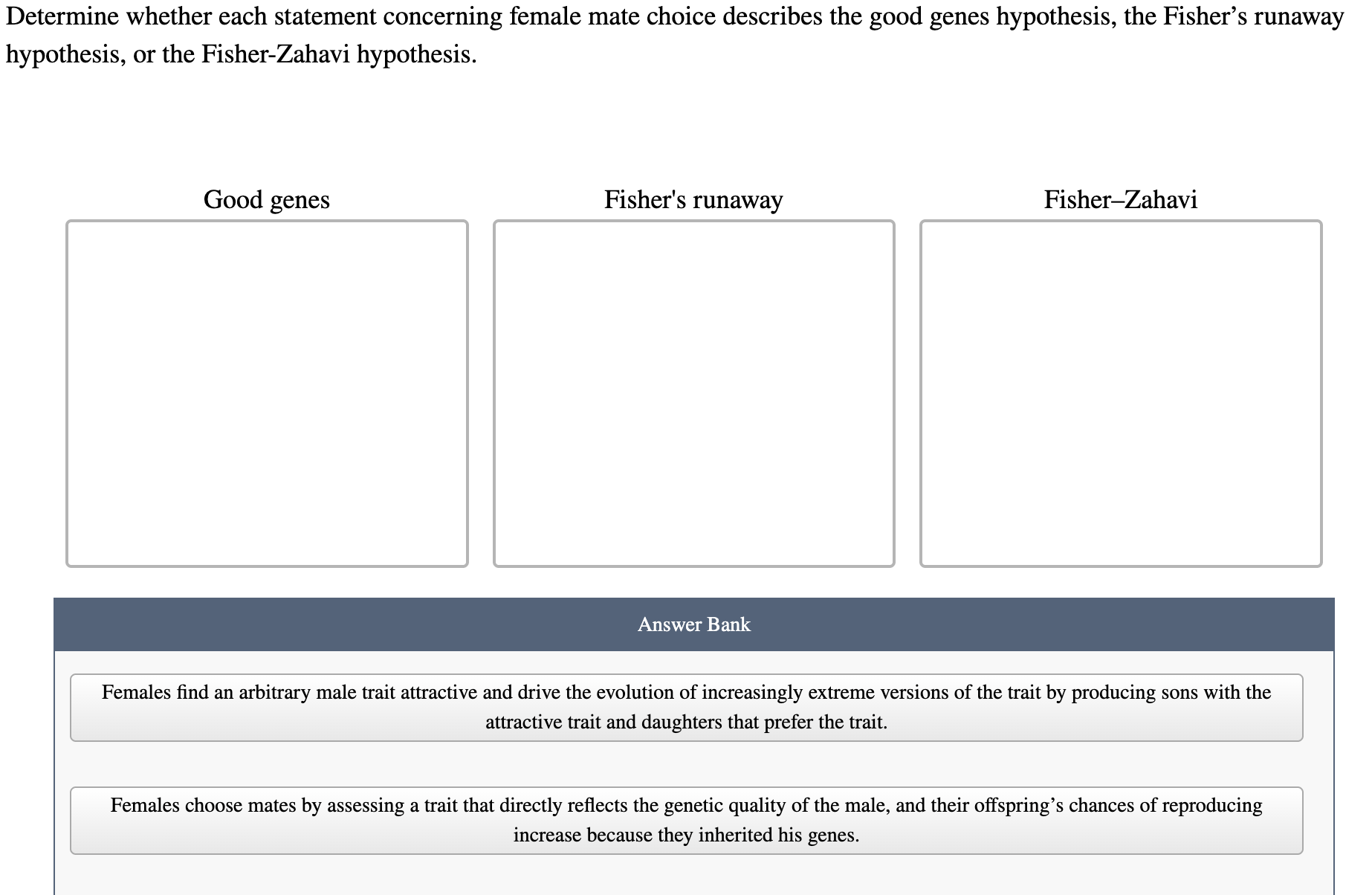 Solved Determine whether each statement concerning female | Chegg.com