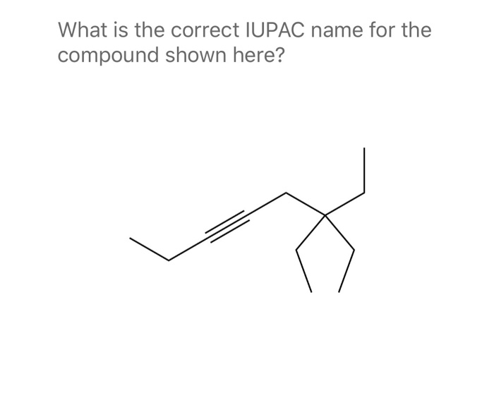 Solved What is the correct IUPAC name for the compund shown | Chegg.com