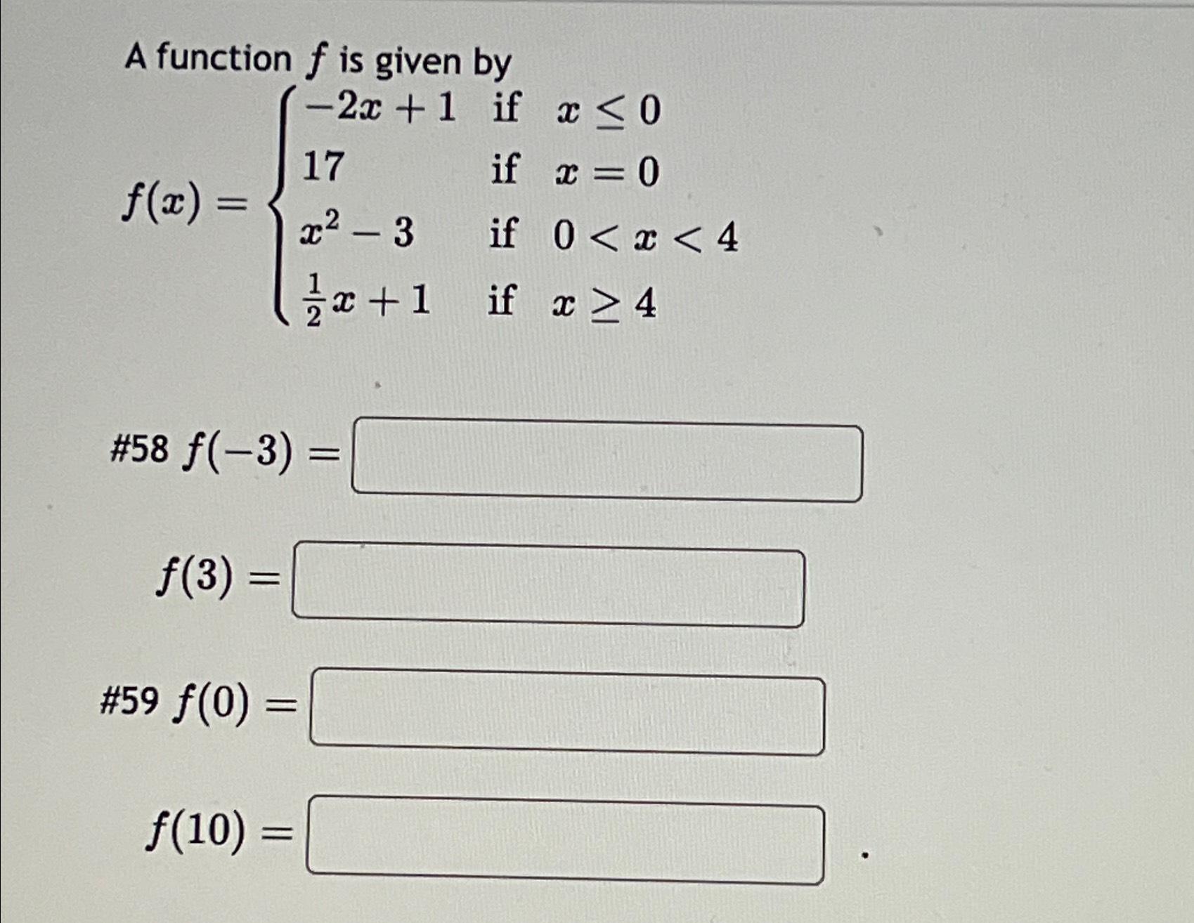 Solved A function f ﻿is given | Chegg.com