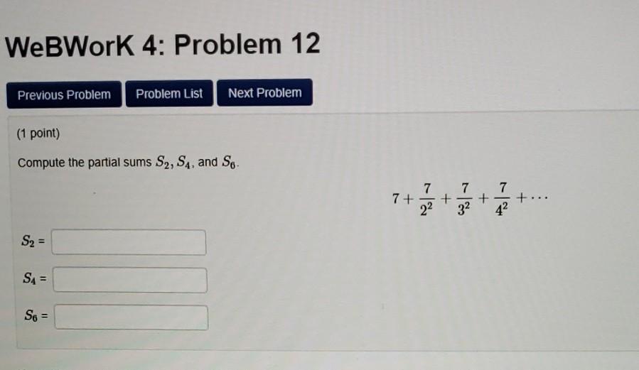 Solved WebWork 4: Problem 12 Previous Problem Problem List | Chegg.com