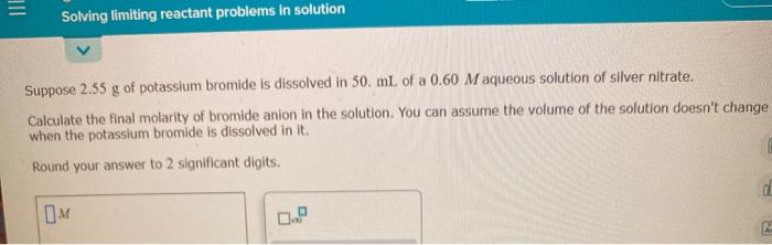 Solved Solving limiting reactant problems in solution | Chegg.com