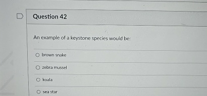 Solved Question 42An example of a keystone species would | Chegg.com