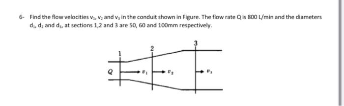 Solved 6. Find the flow velocities v2,v2 and v3 in the | Chegg.com