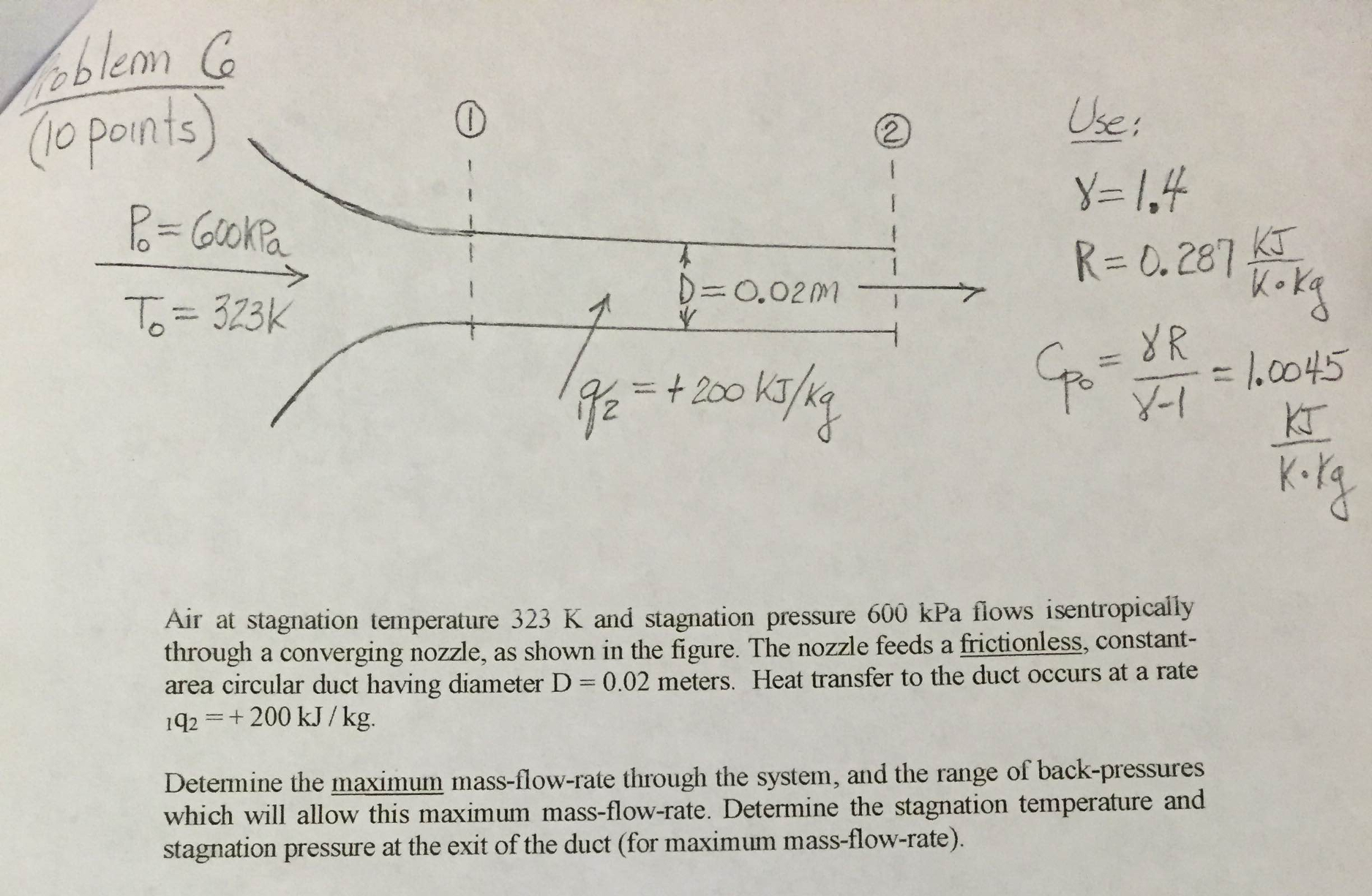 Solved 1. ﻿Determine the stagnation temperature and | Chegg.com