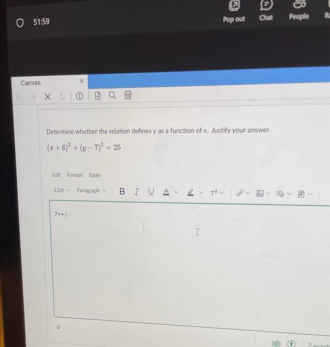 Solved Determine whether the relation defines y as a | Chegg.com