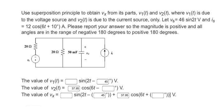 Solved Use superposition principle to obtain vx from its | Chegg.com