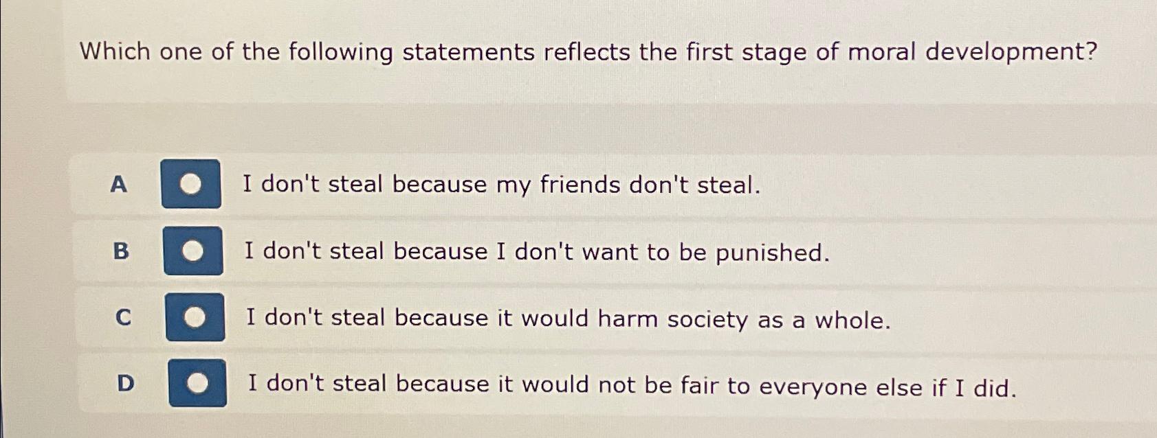 Solved Which one of the following statements reflects the | Chegg.com