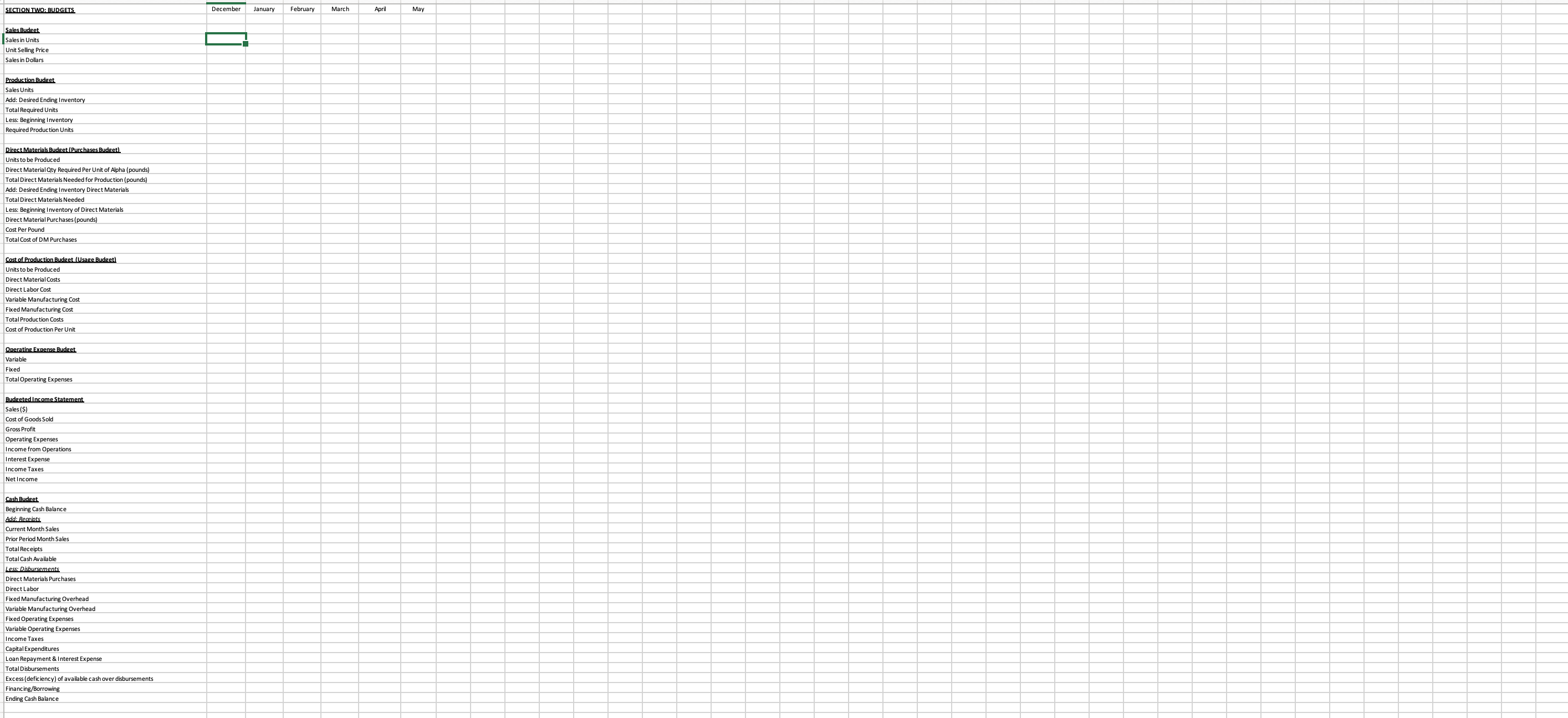 Solved Add: Desired Ending Inventory Direct MaterialsLess: | Chegg.com