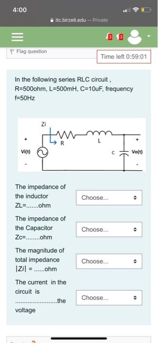 Solved 4:00 ite.birzeit.edu - Private Flag question Time | Chegg.com