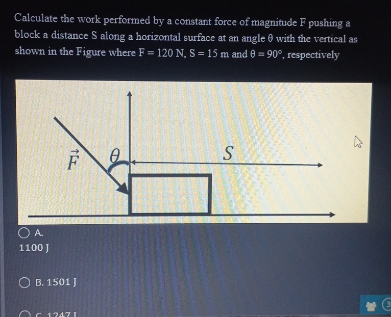 Solved Calculate the work performed by a constant force of | Chegg.com